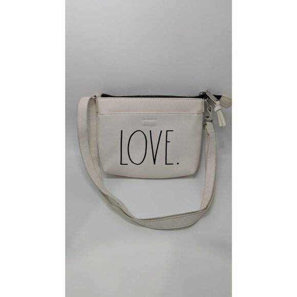 Rae Dunn | Bags | Rae Dunn Ivory Fauxleather Love Crossbody Purse ...